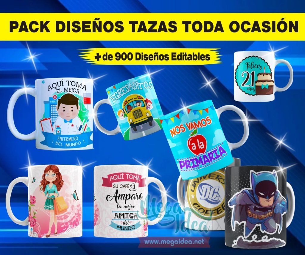 Super Pack de Diseños de Tazas 900 PSD - Robnei
